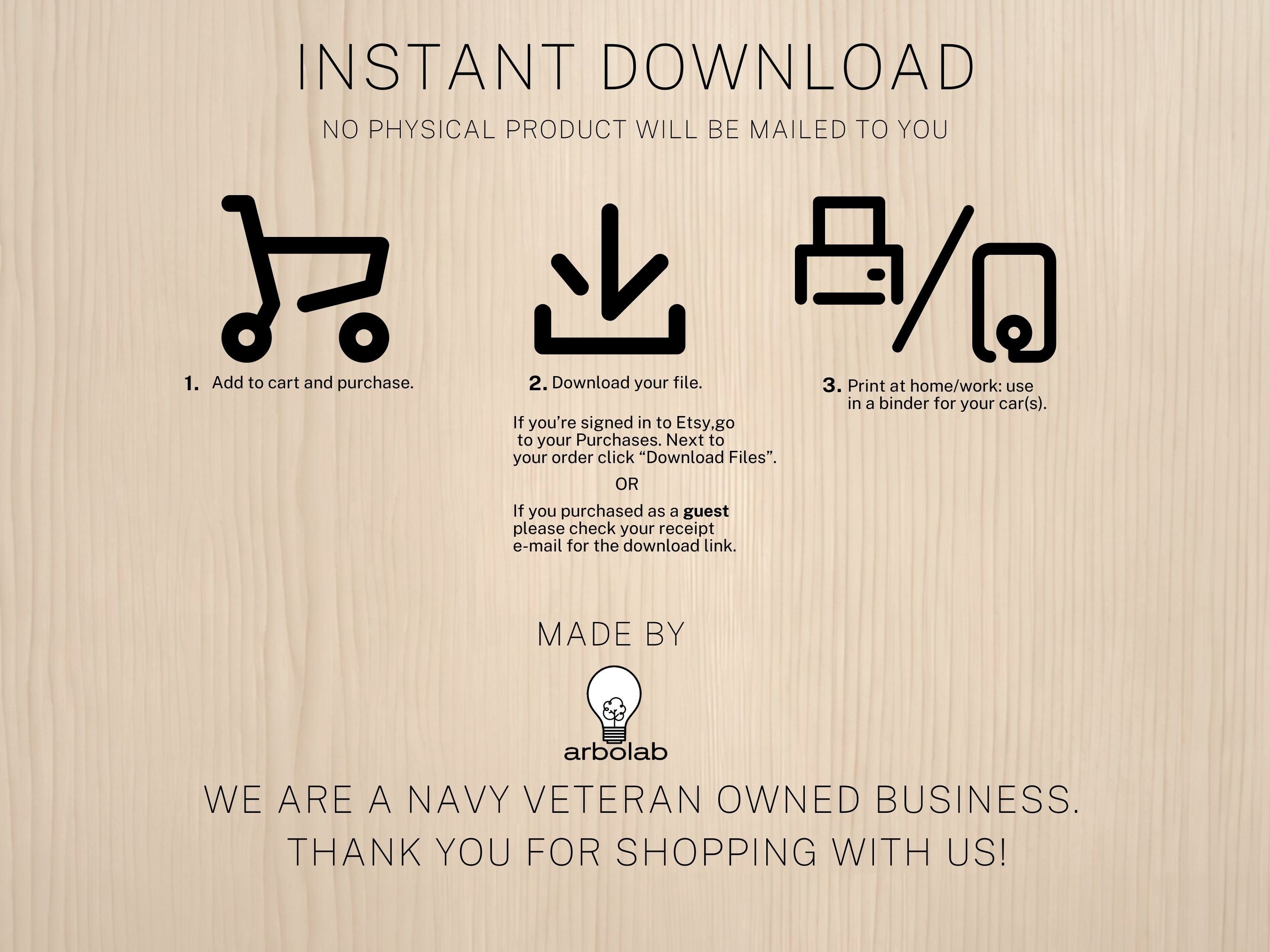 Car Owner Essential Printables Pack, Maintenance Checklists, Emergency ...