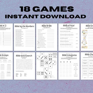 Christian Youth Group Activity Set: 18 Printable Bible Study Games for ...