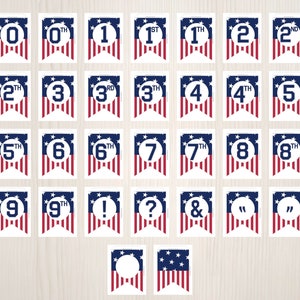 Printable Banner Set, 4th of July Pennants, Independence Day Decor, US ...