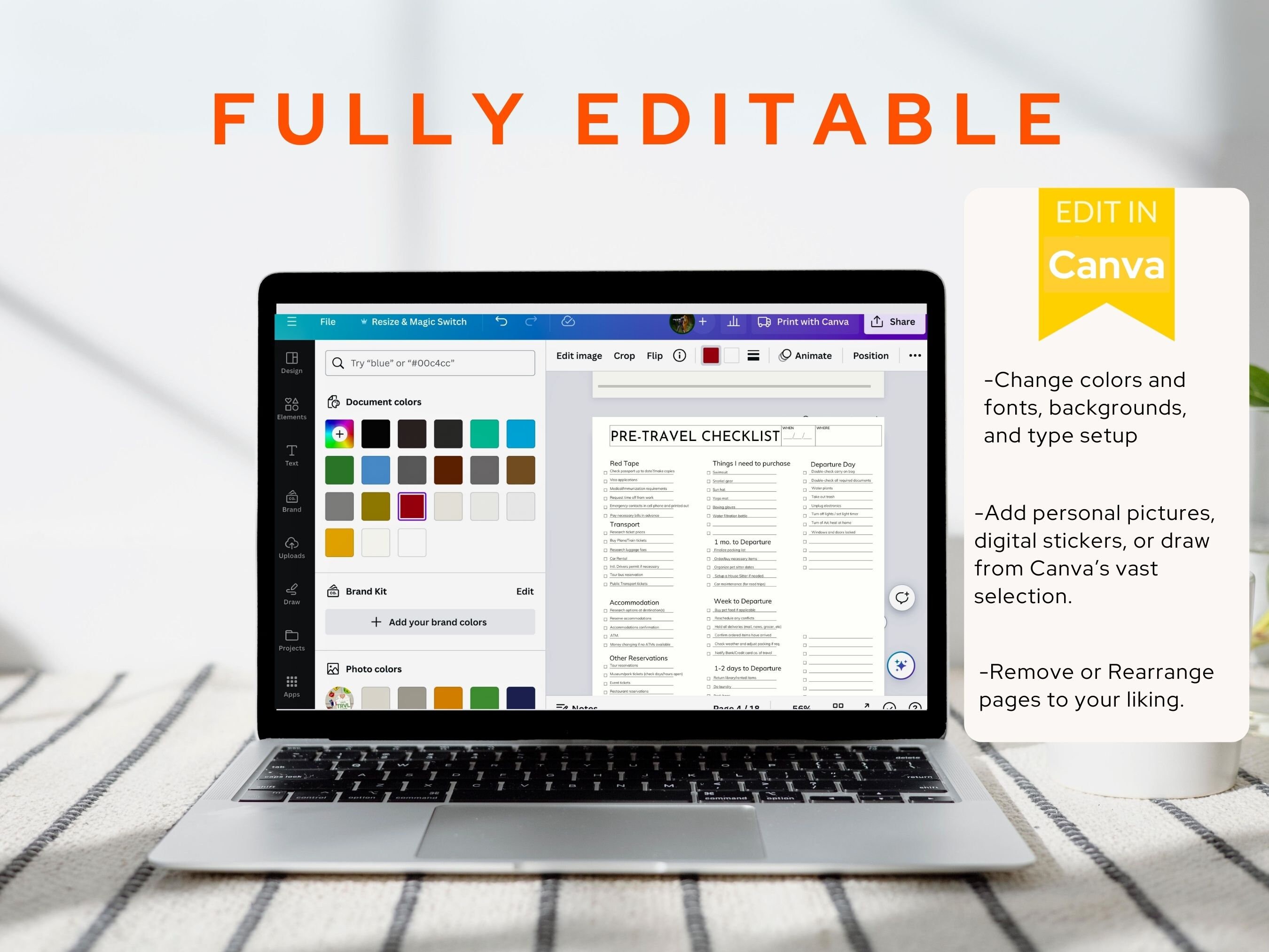 Packing Checklist & Travel Organization Printable Set, Complete Travel ...