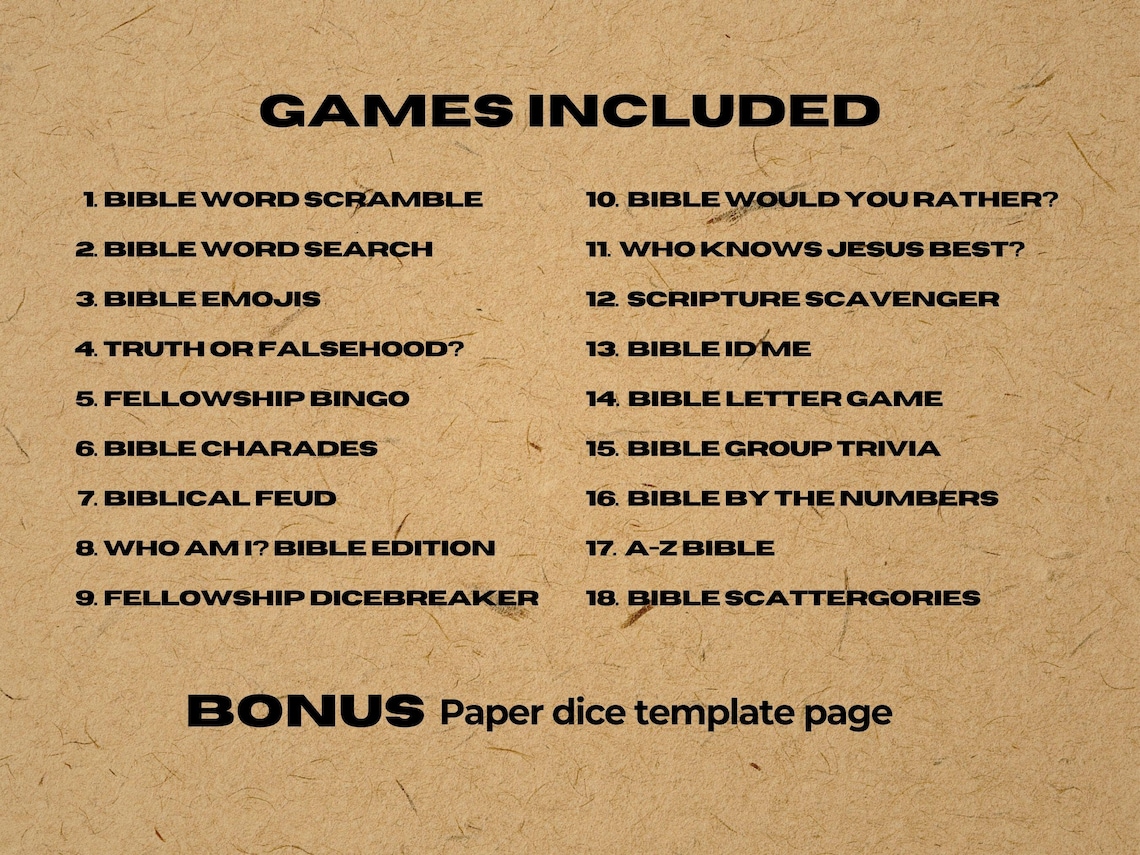 Christian Youth Group Activity Set: 18 Printable Bible Study Games for ...