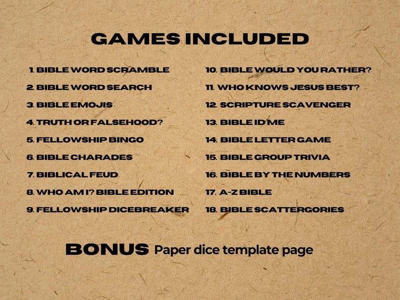 Christian Youth Group Activity Set: 18 Printable Bible Study Games for ...
