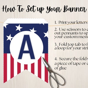 Printable Banner Set, 4th of July Pennants, Independence Day Decor, US ...