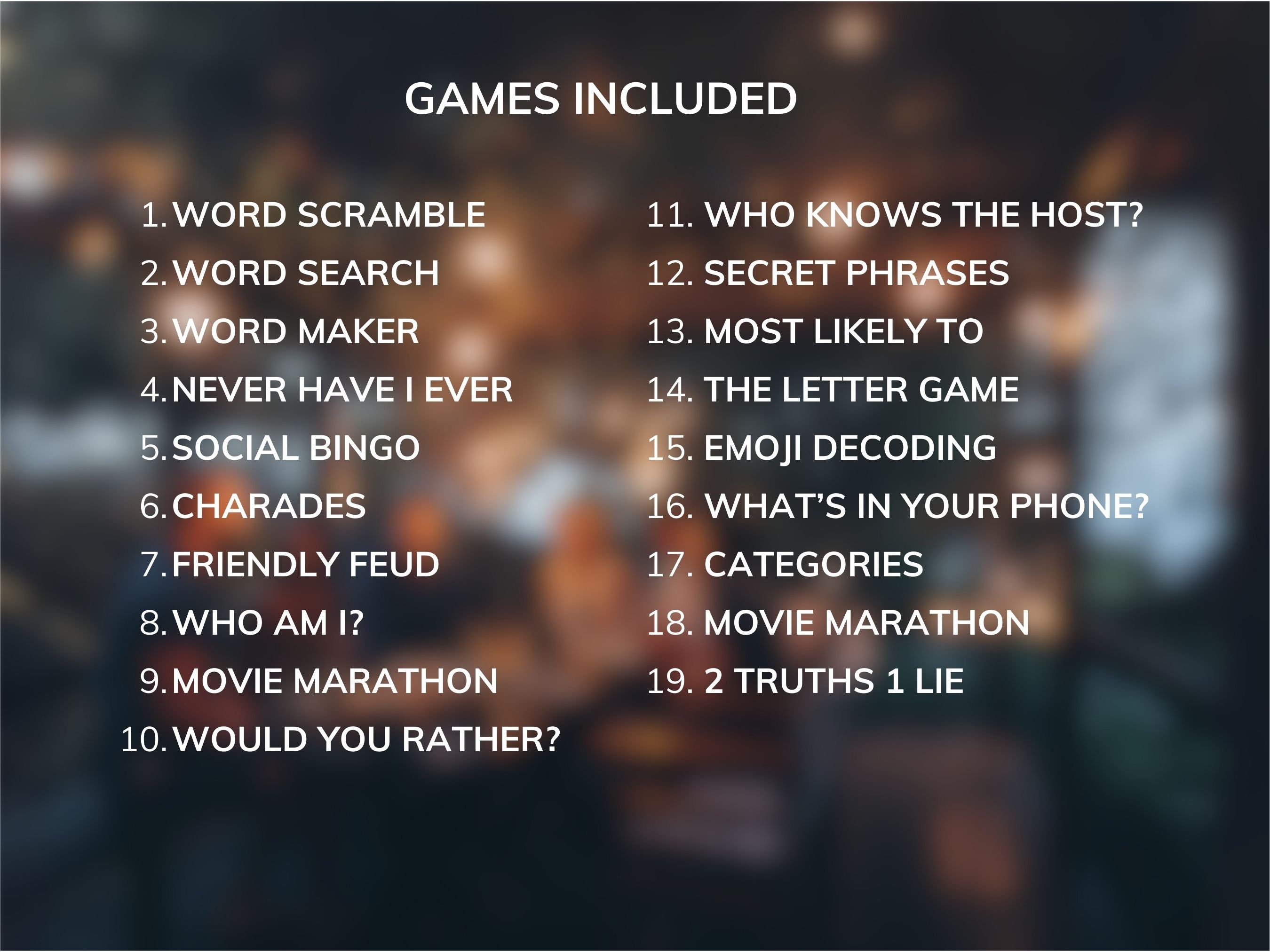 Printable Dinner Party Games Bundle for Adults, Perfect for Reunions ...