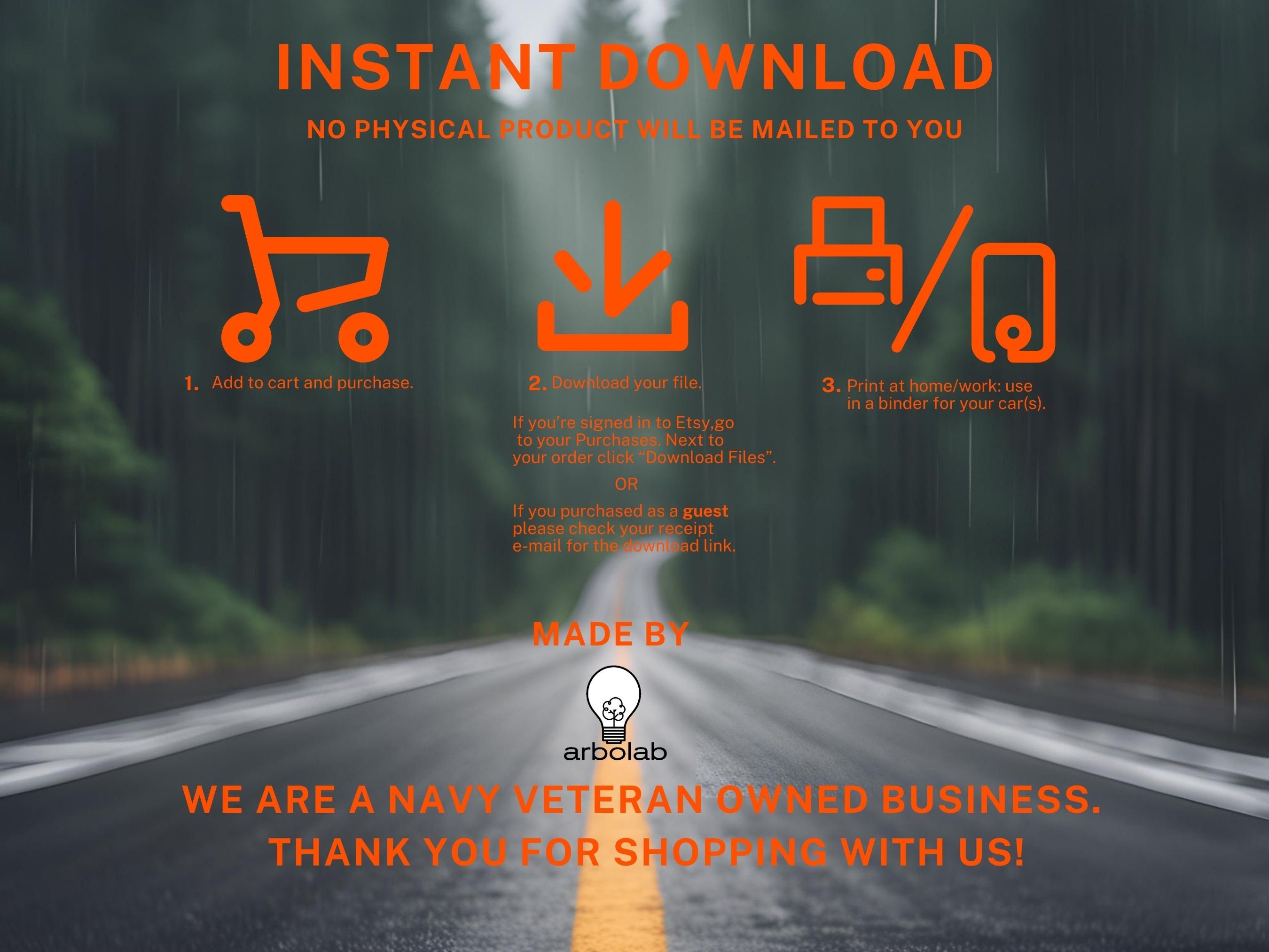 Printable Road Emergency Checklist Pack - Accident Form, Safety ...