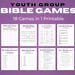 Christian Youth Group Activity Set: 18 Printable Bible Study Games for ...