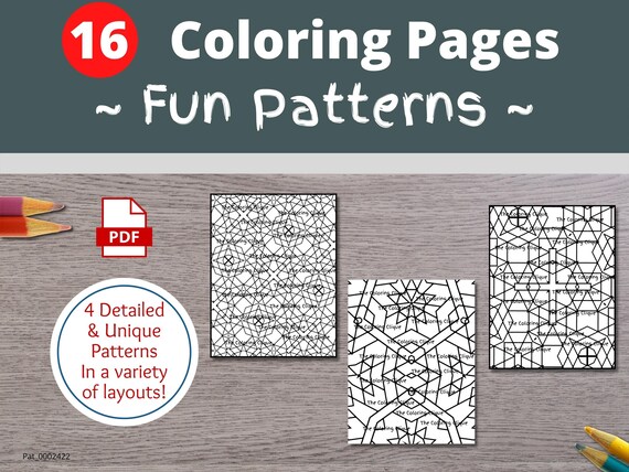 Printable Coloring Pages / Unique Patterns | Etsy