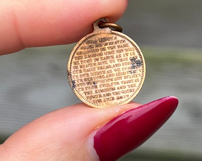 Antique Copper Lords Prayer Coin Charm - Etsy
