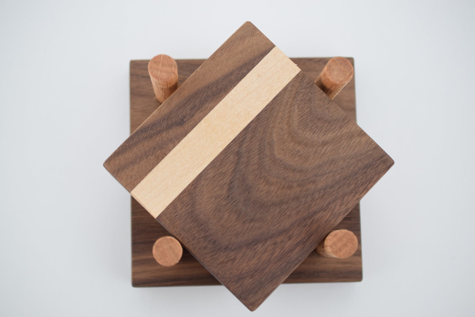 Maple and Walnut Square Coaster Set - Etsy