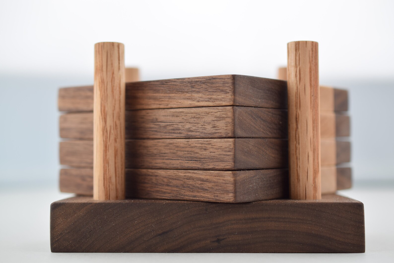 Maple and Walnut Square Coaster Set - Etsy