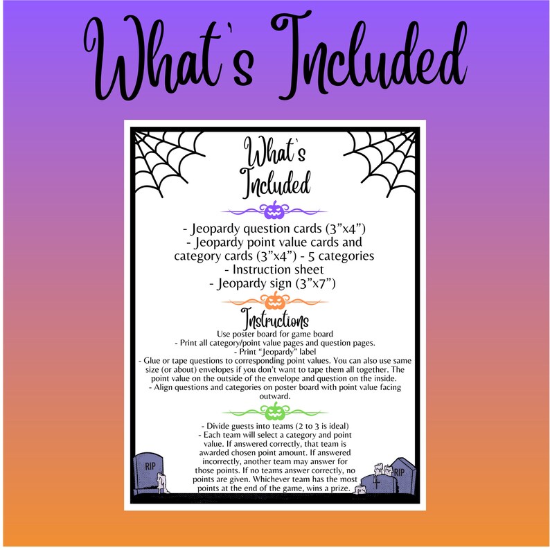 Halloween Jeopardy Printable Party Game - Etsy