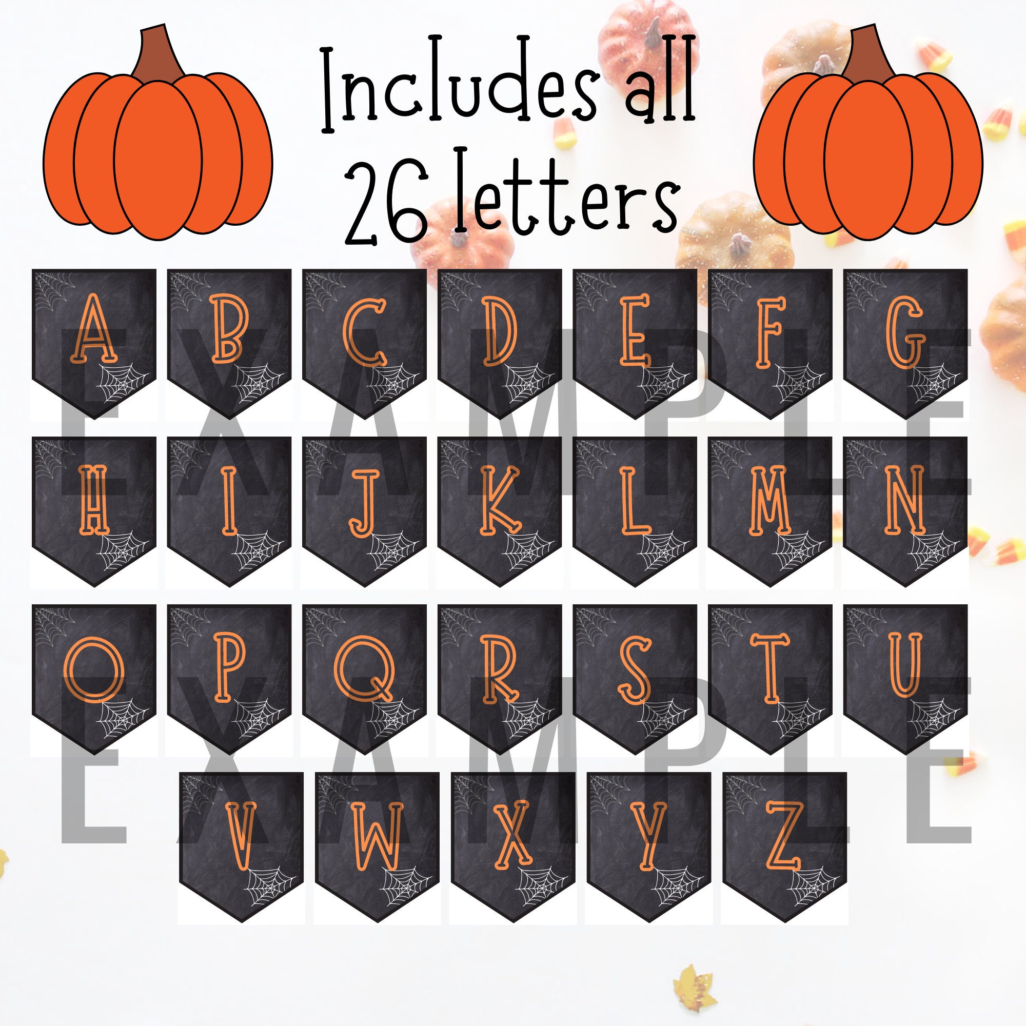 Halloween Themed Letter Banner Letters - Etsy