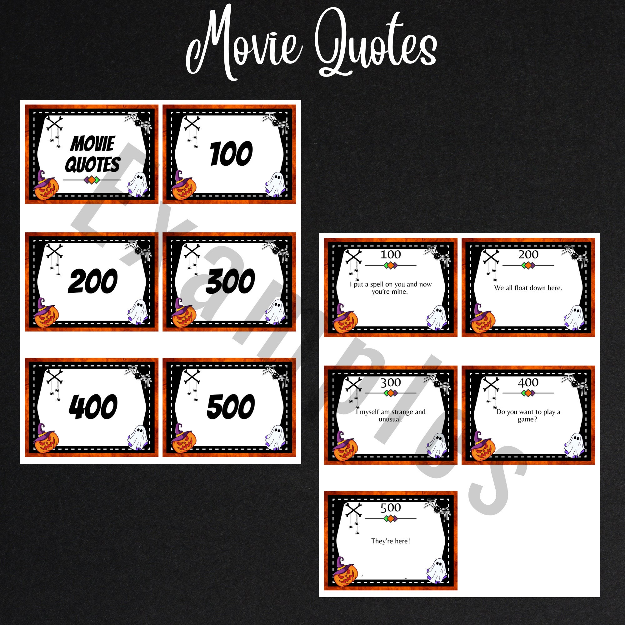 Halloween Movies Printable Jeopardy Game - Etsy
