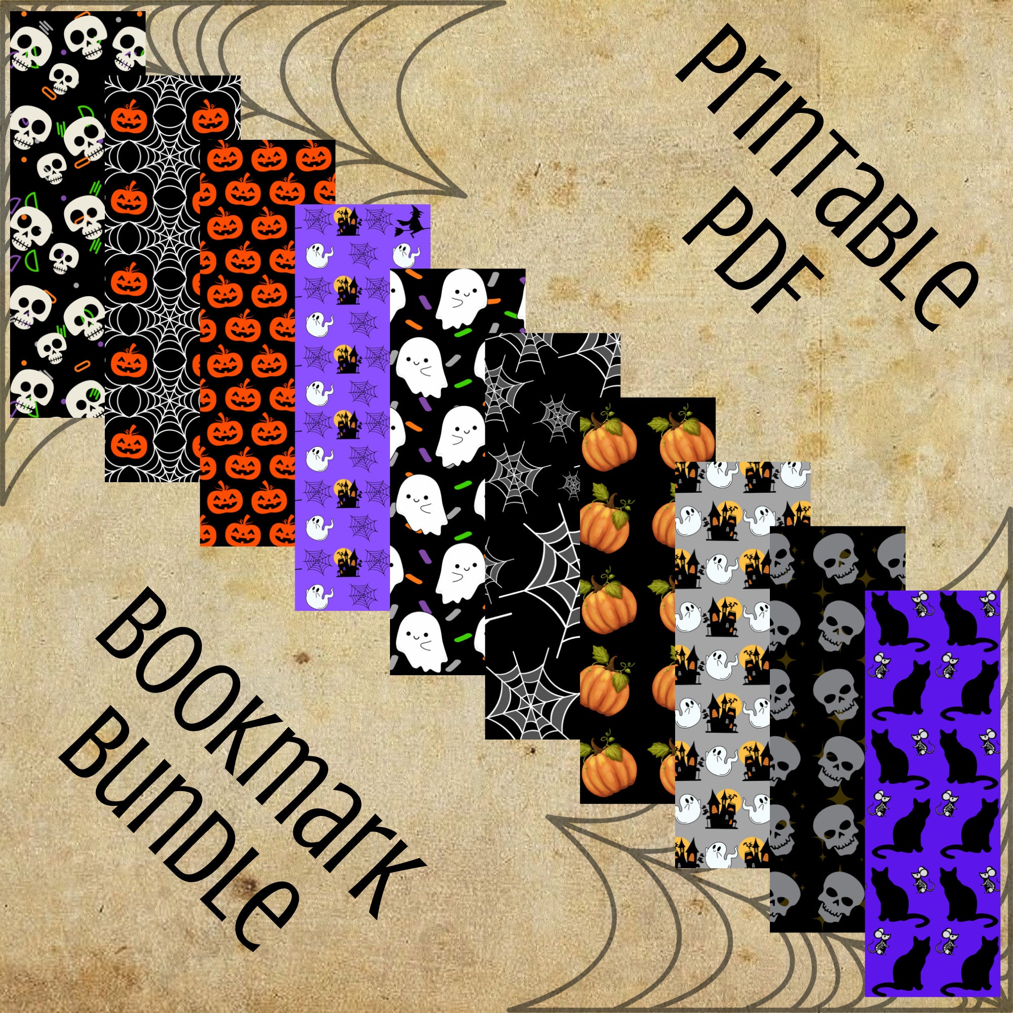 Set of 20 Printable Halloween Bookmarks | Bookmark Bundle | Book Lover ...