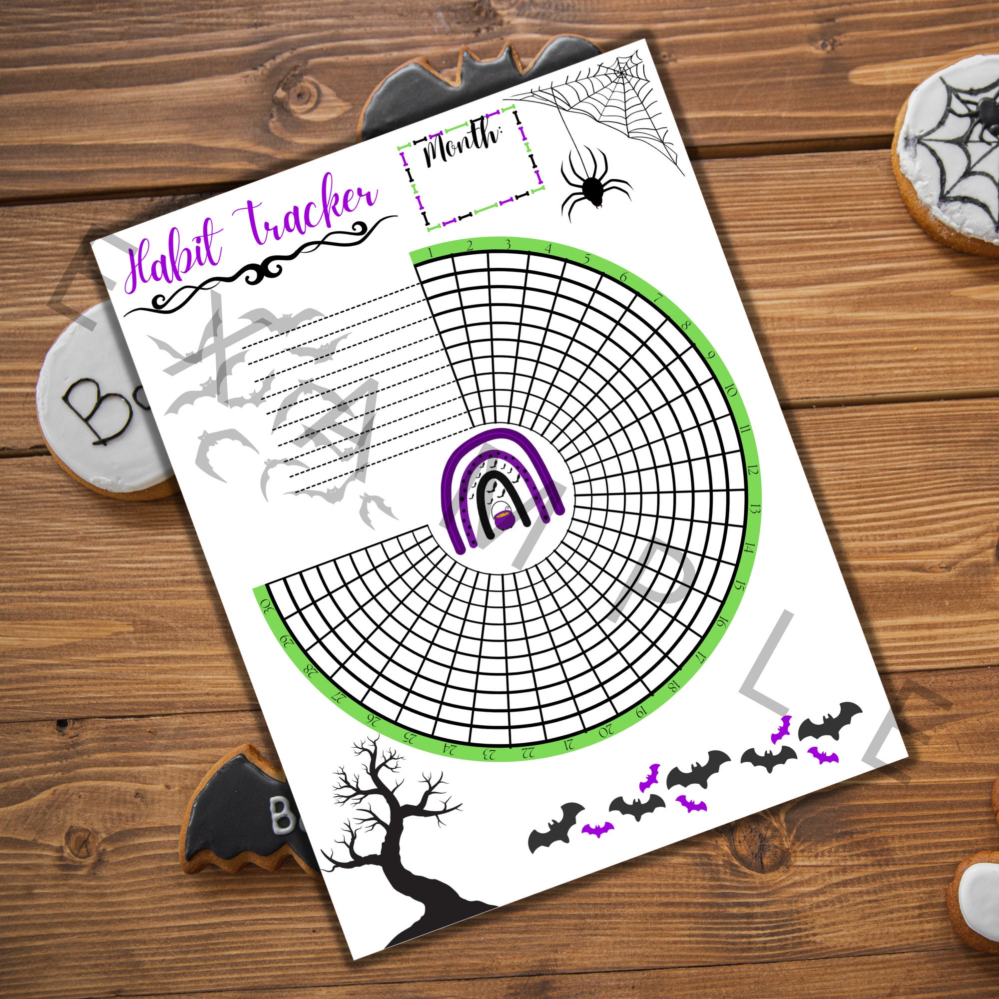 Halloween-themed Habit Tracker Printable Habit Tracker - Etsy