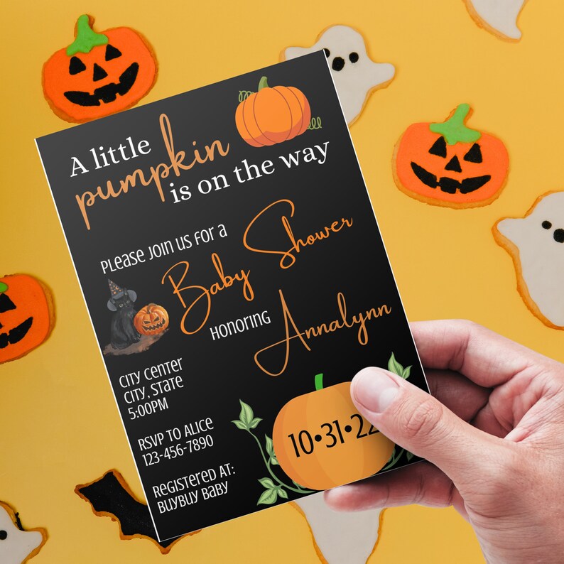 Pumpkin Baby Shower Invitation Template Editable Template - Etsy