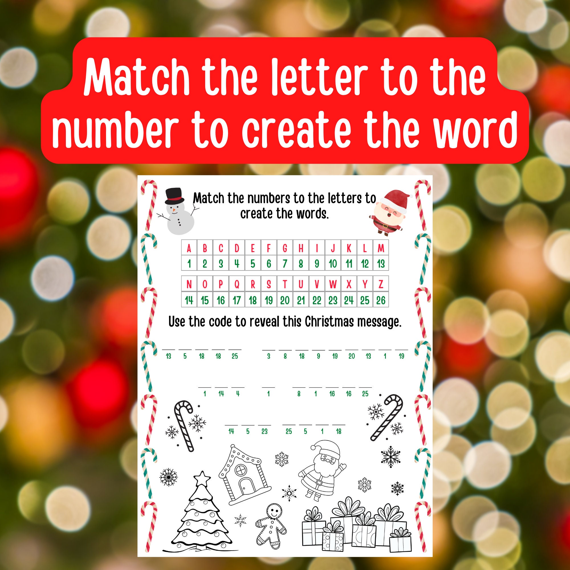 Children's Christmas Printable Activity Page Puzzle Page - Etsy