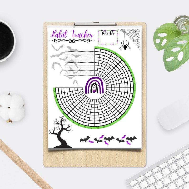 Halloween-themed Habit Tracker | Printable Habit Tracker - Etsy
