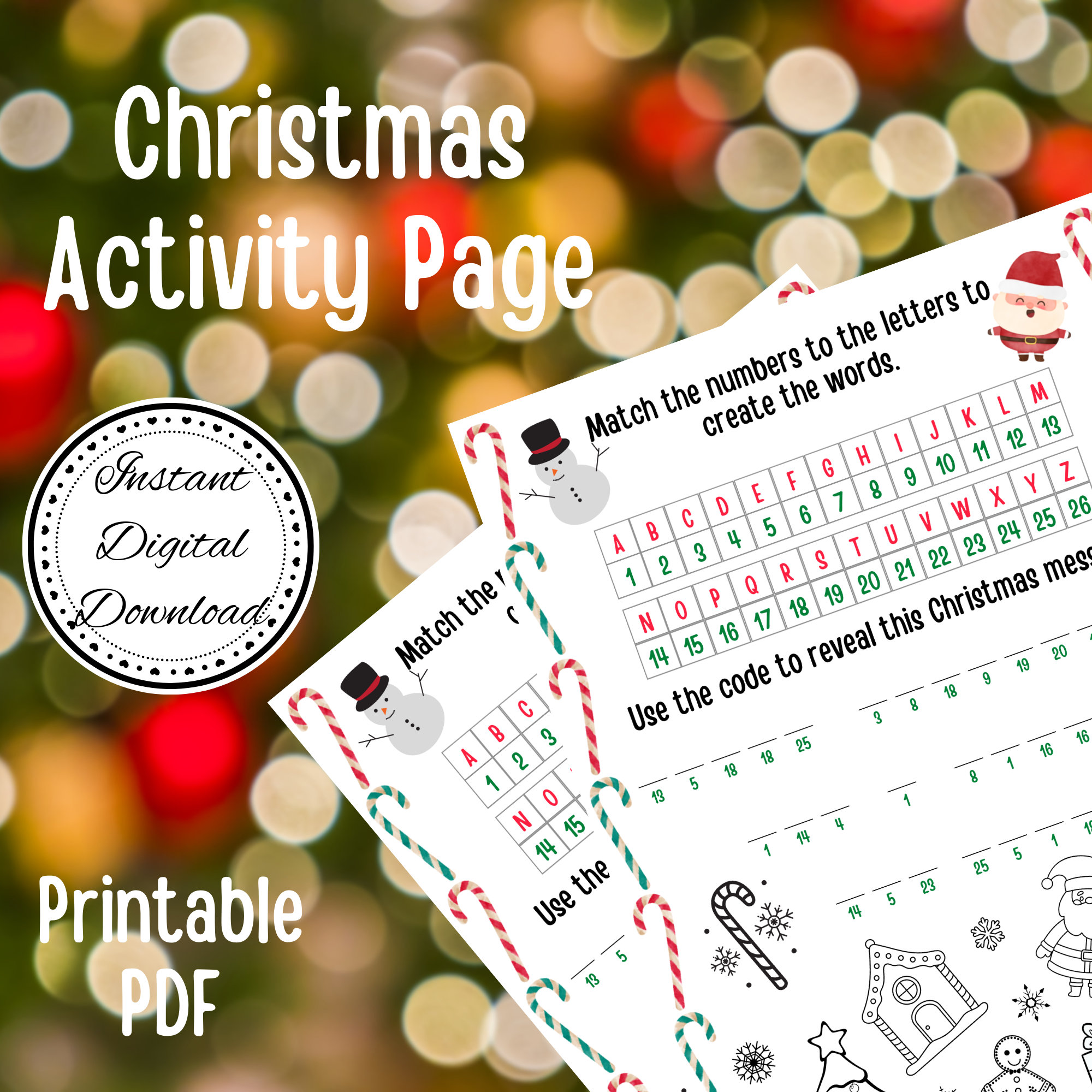 Children's Christmas Printable Activity Page - Puzzle Page - Kid's ...