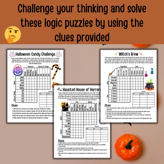 Halloween Logic Puzzle For Kids