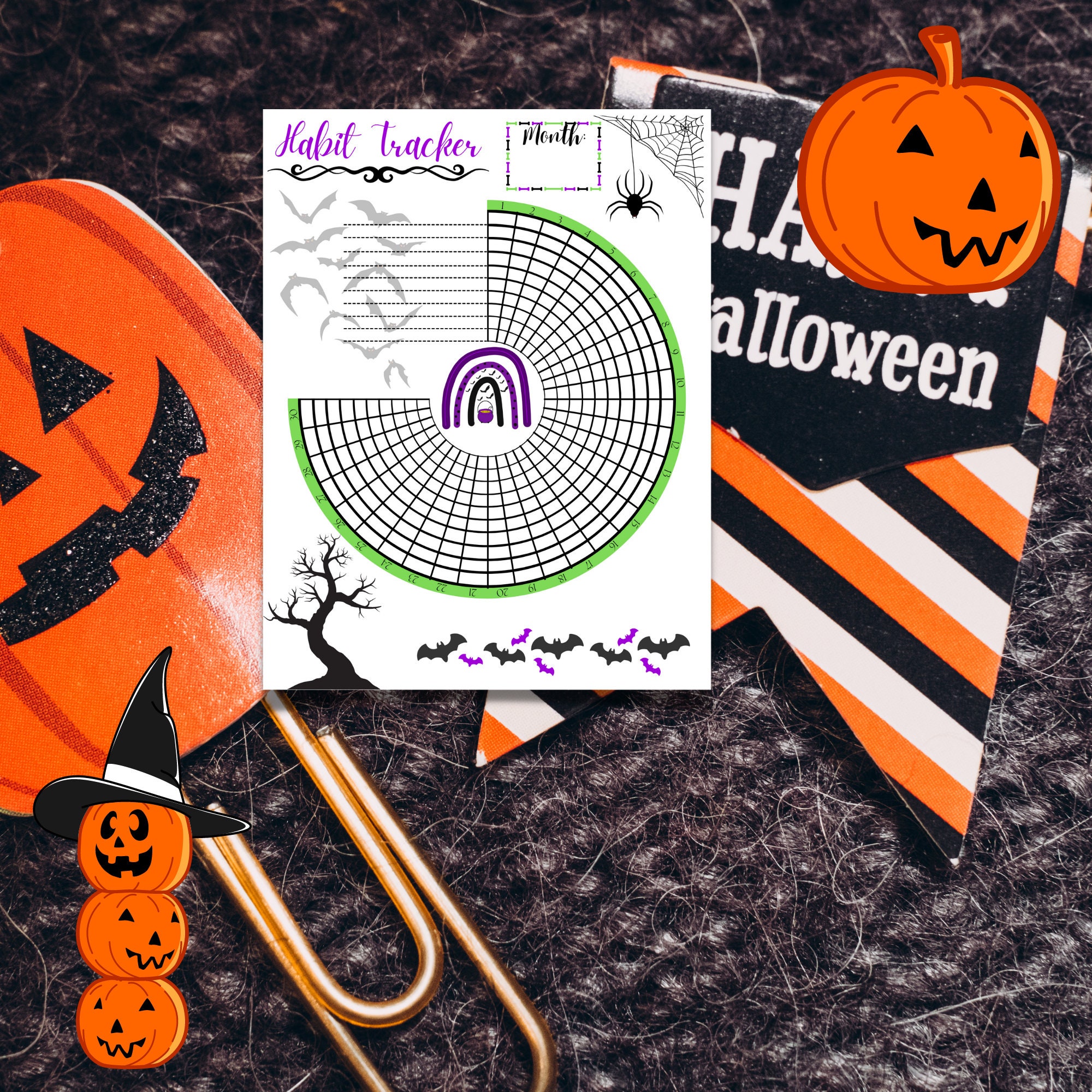 Halloween-themed Habit Tracker Printable Habit Tracker - Etsy