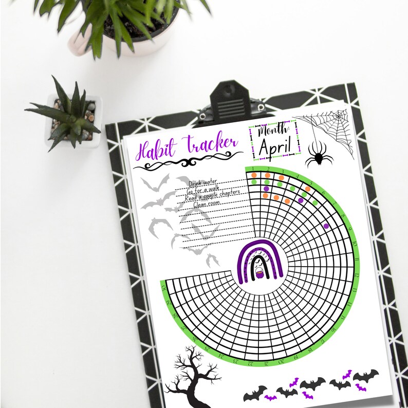 Halloween-themed Habit Tracker | Printable Habit Tracker - Etsy