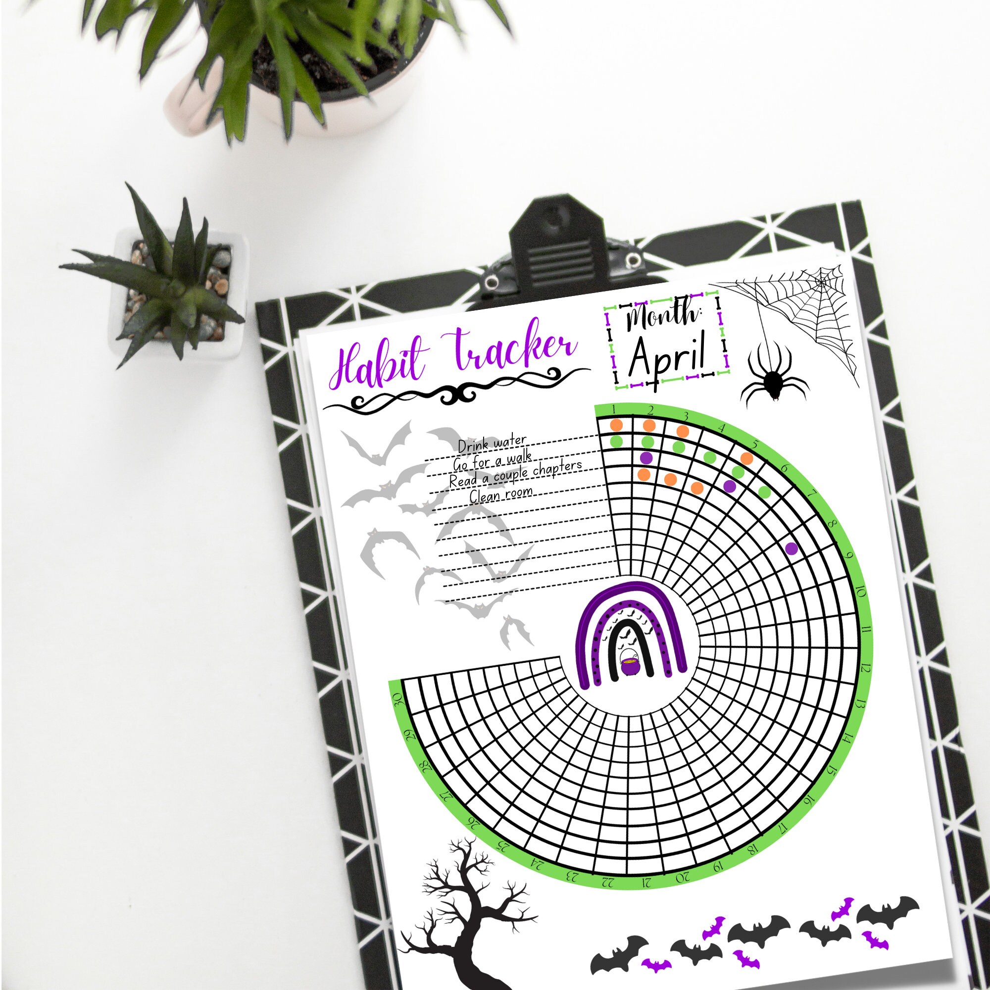 Halloween-themed Habit Tracker Printable Habit Tracker - Etsy