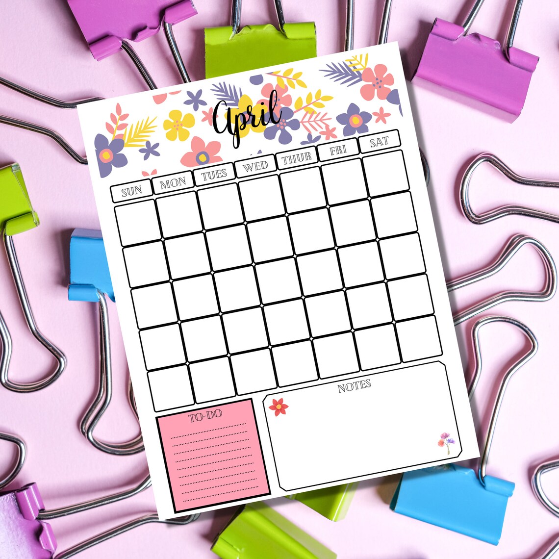 Blank 12 Month Printable Calendar | Etsy