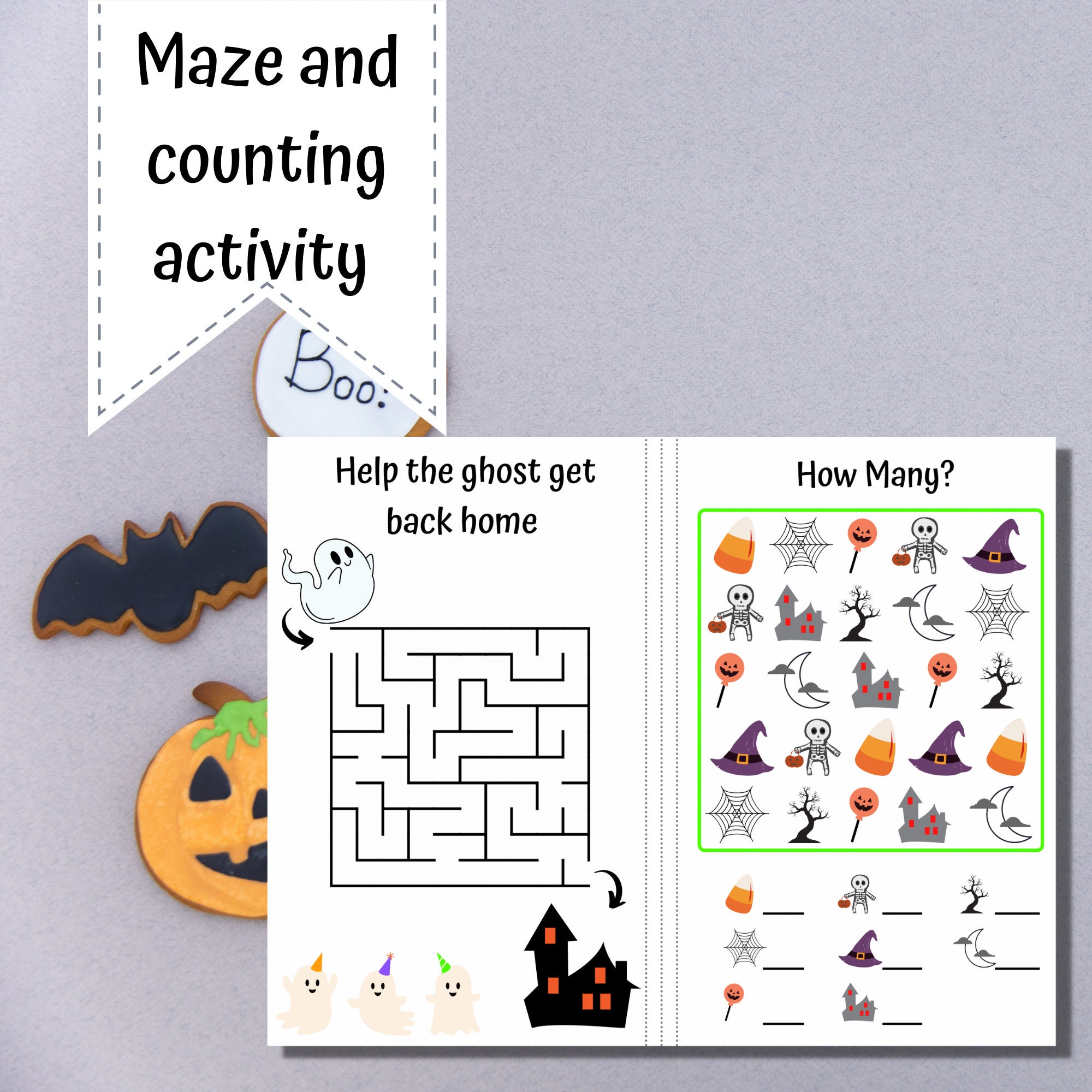 Halloween Kids Printable Activity Book - Etsy