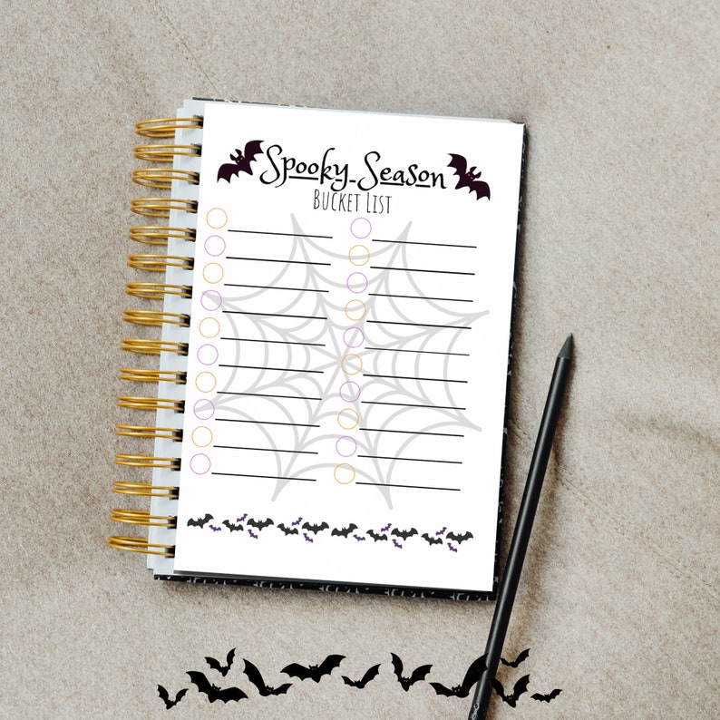 Spooky Season Printable Bucket List - Etsy