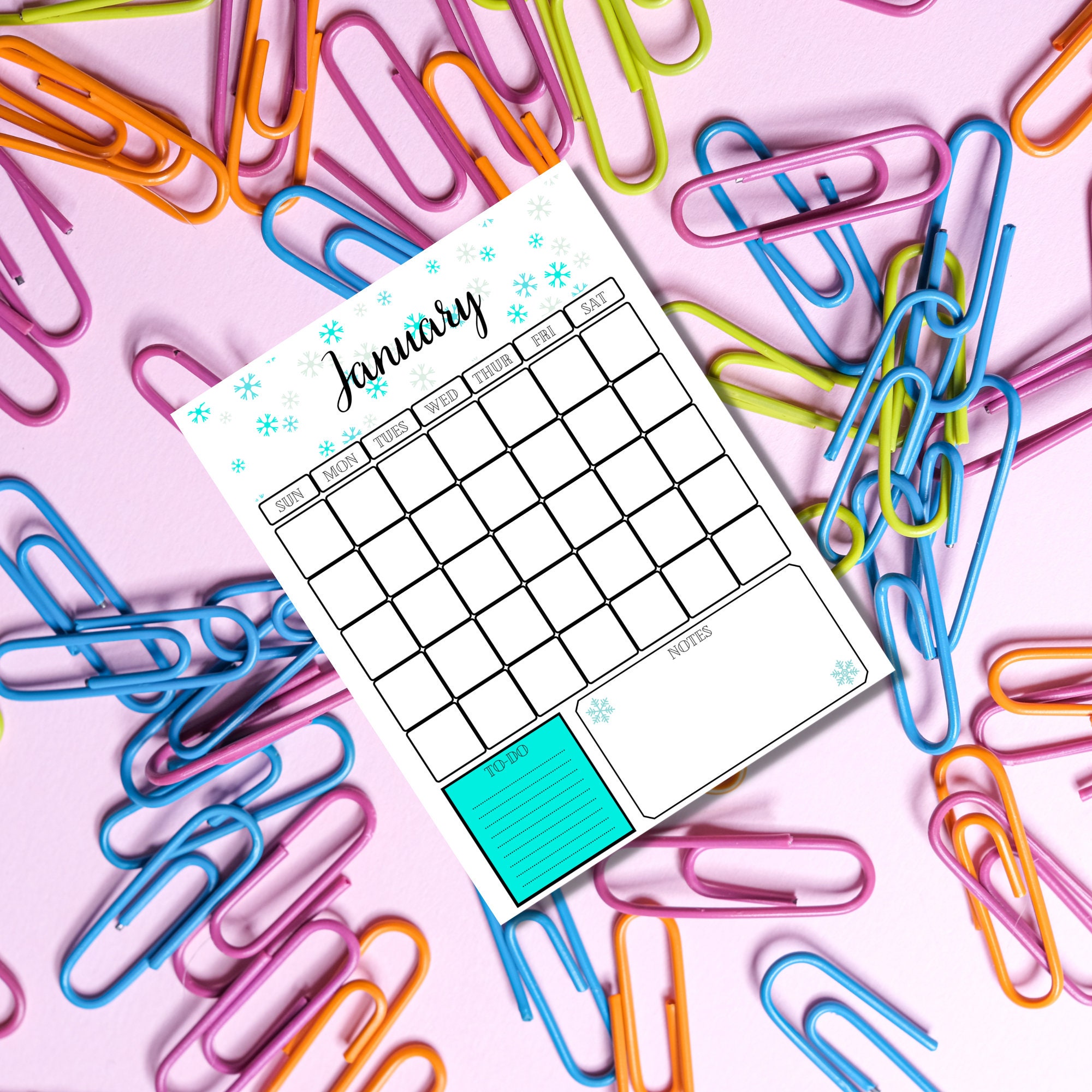 Blank 12 Month Printable Calendar - Etsy