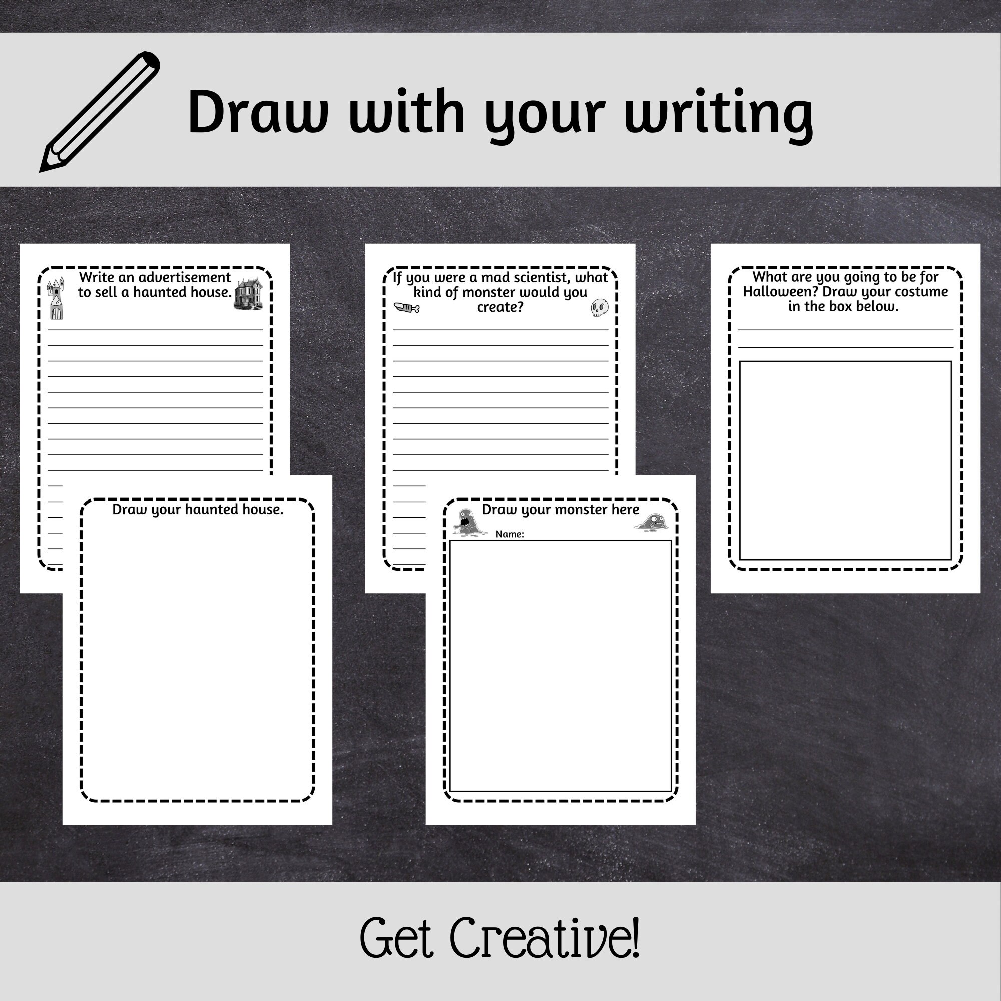Halloween Printable Children’s Writing Activity - 31 Writing Prompts ...