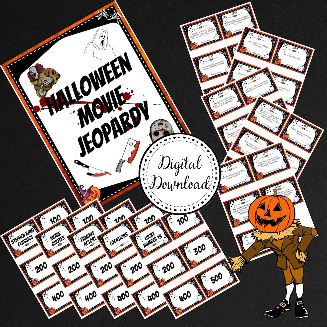 Halloween Movies Printable Jeopardy Game - Etsy