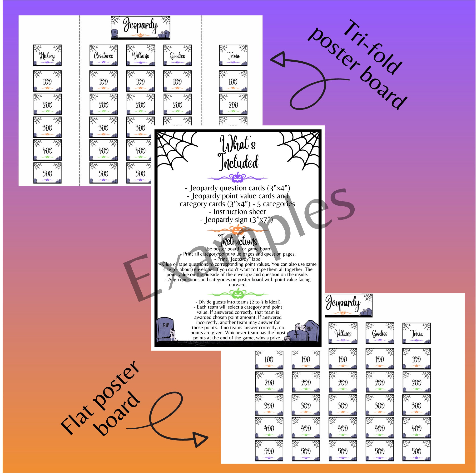 Halloween Jeopardy Printable Party Game - Etsy