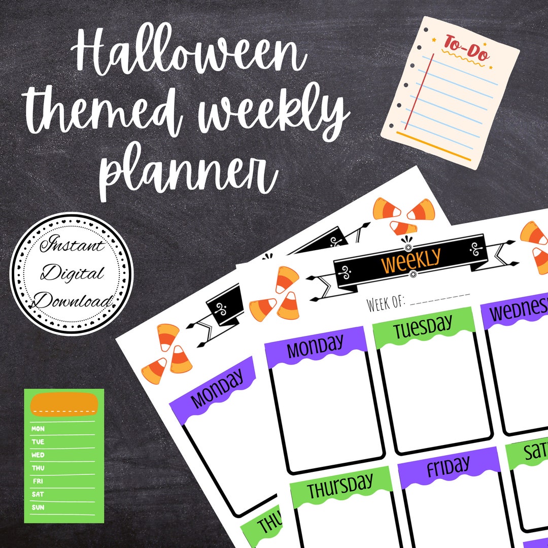 Halloween Full Page Weekly Printable Planner - Etsy