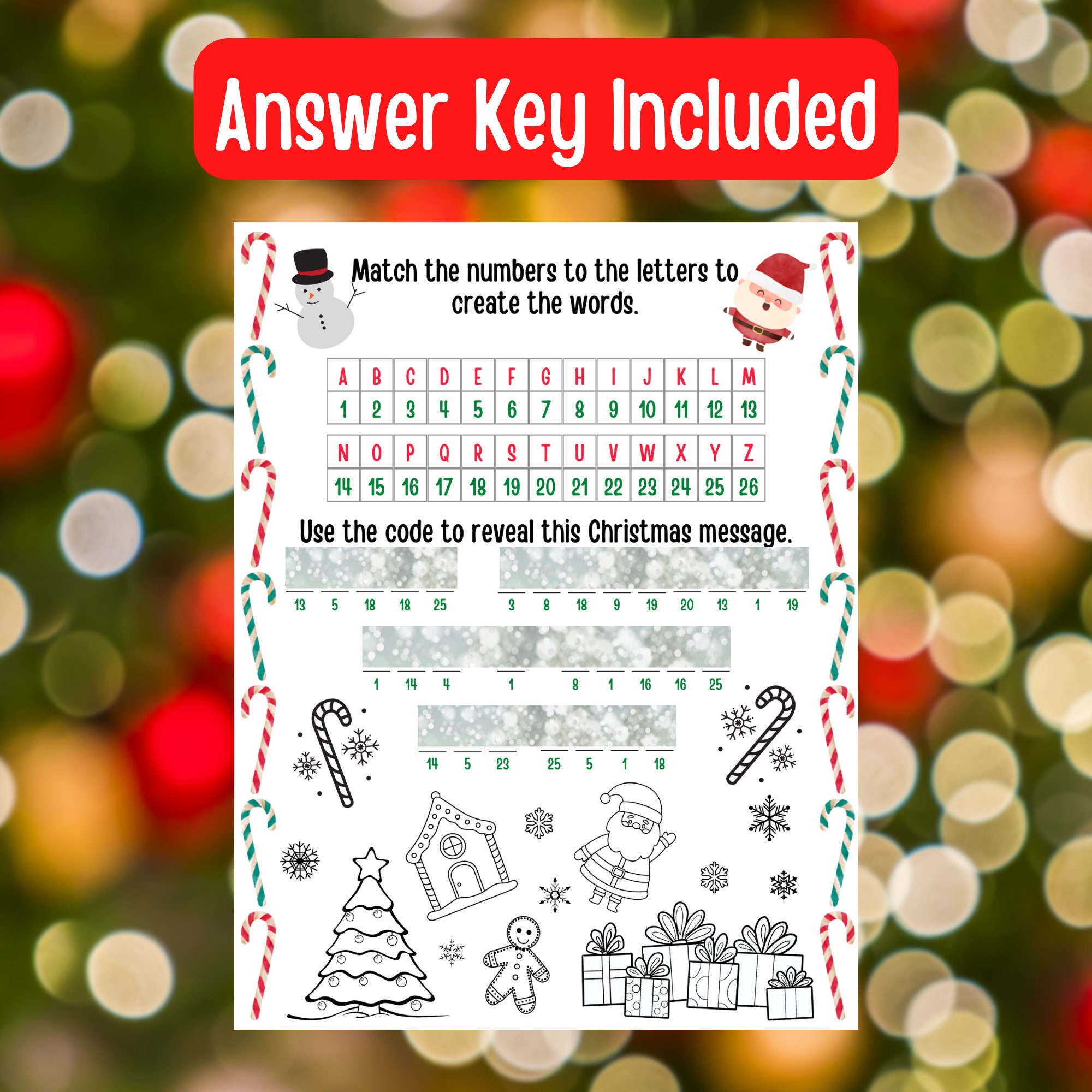 Children's Christmas Printable Activity Page - Puzzle Page - Kid's ...