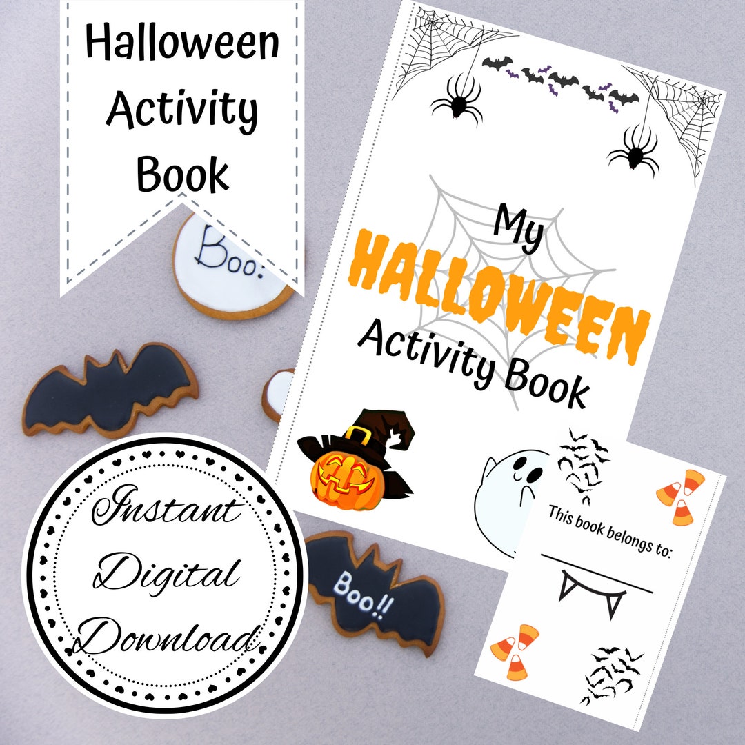 Halloween Kids Printable Activity Book - Etsy