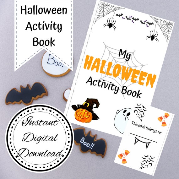 Halloween Kids Printable Activity Book - Etsy