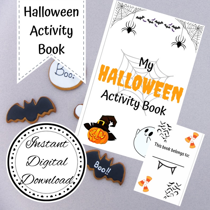 Halloween Kids Printable Activity Book - Etsy