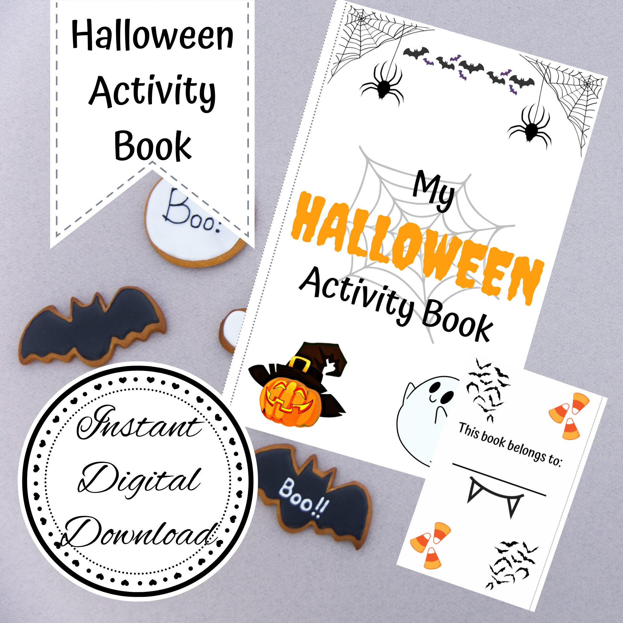 Halloween Kids Printable Activity Book - Etsy