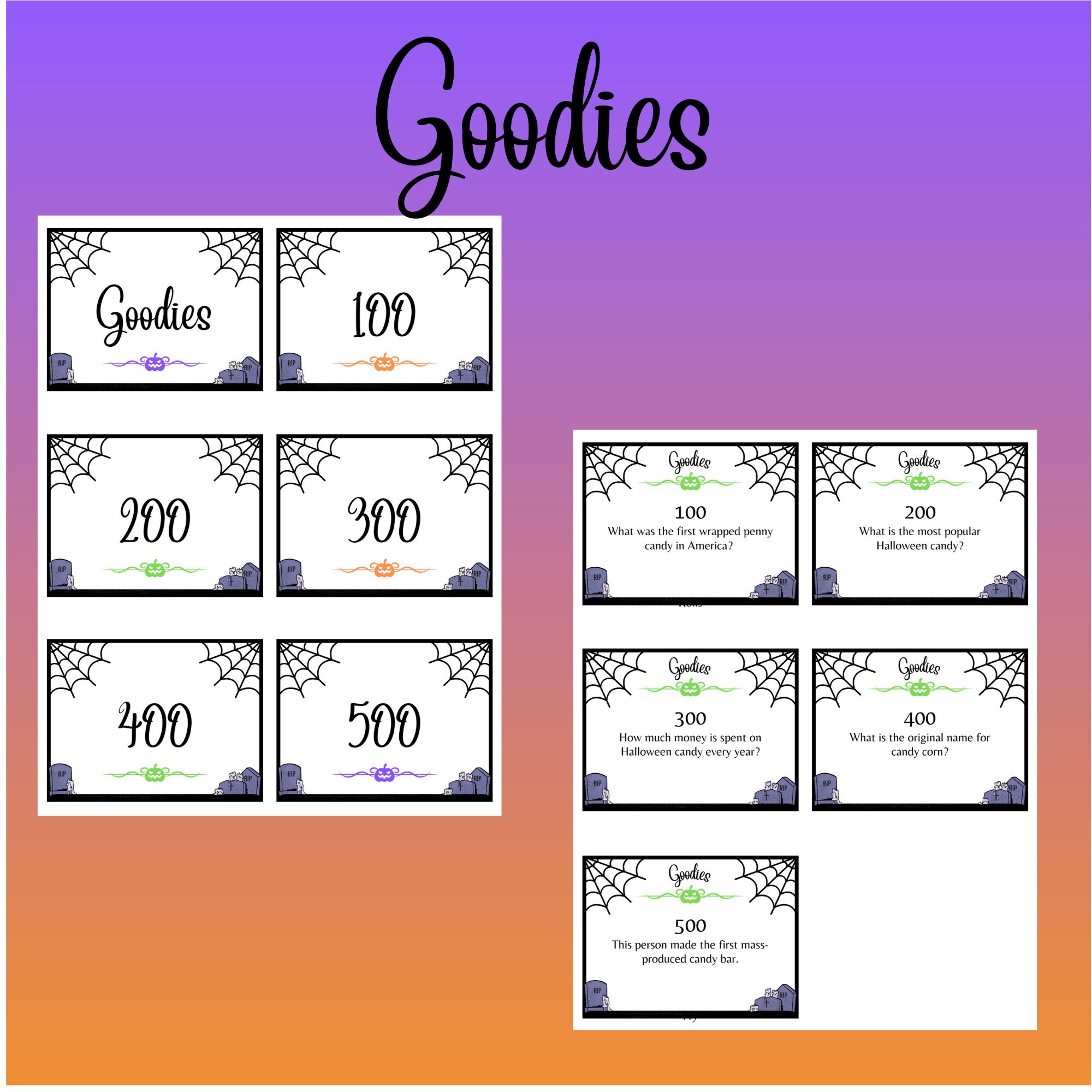 Halloween Jeopardy Printable Party Game - Etsy