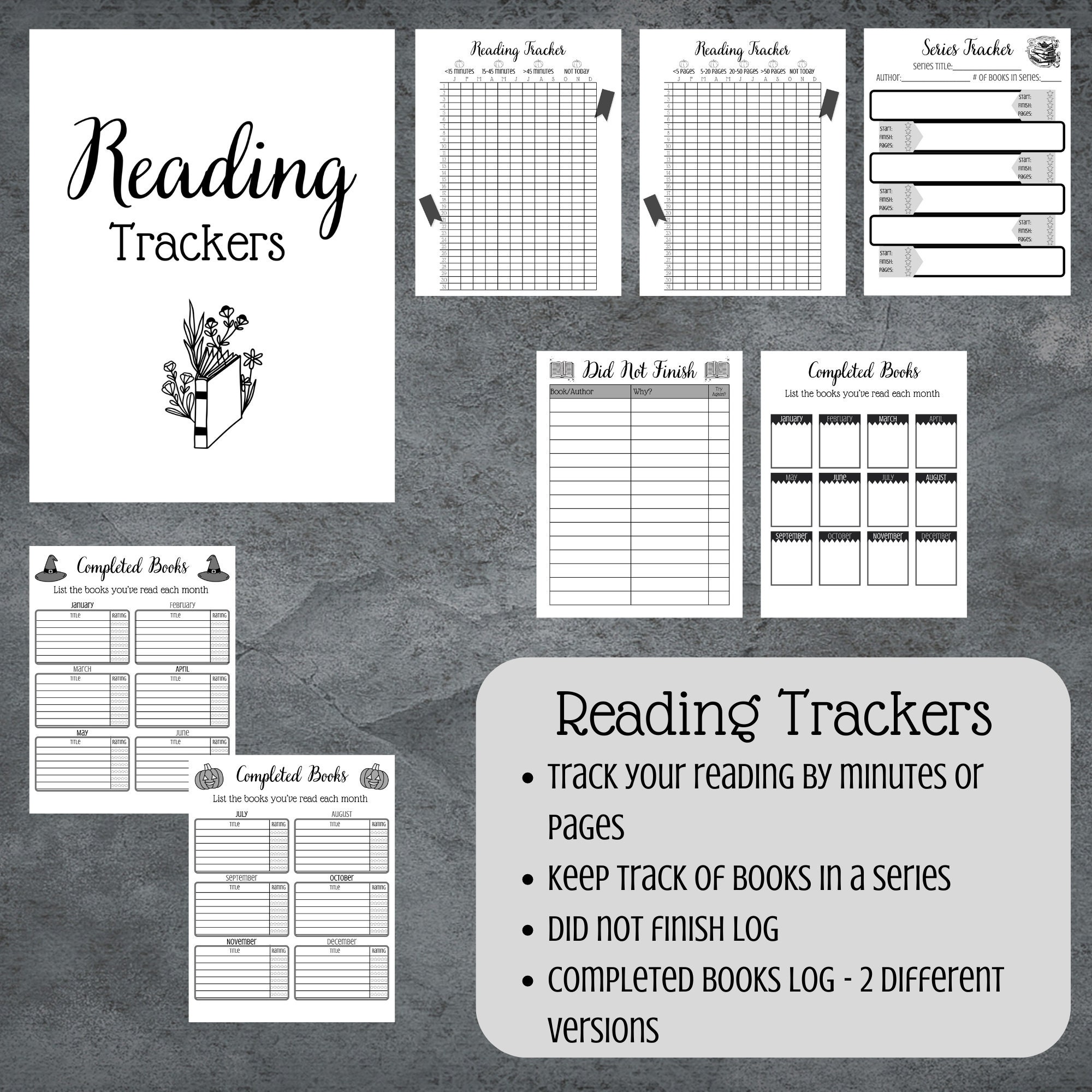 Printable Reading Journal, Book Tracker, Reading Planner, Reading ...