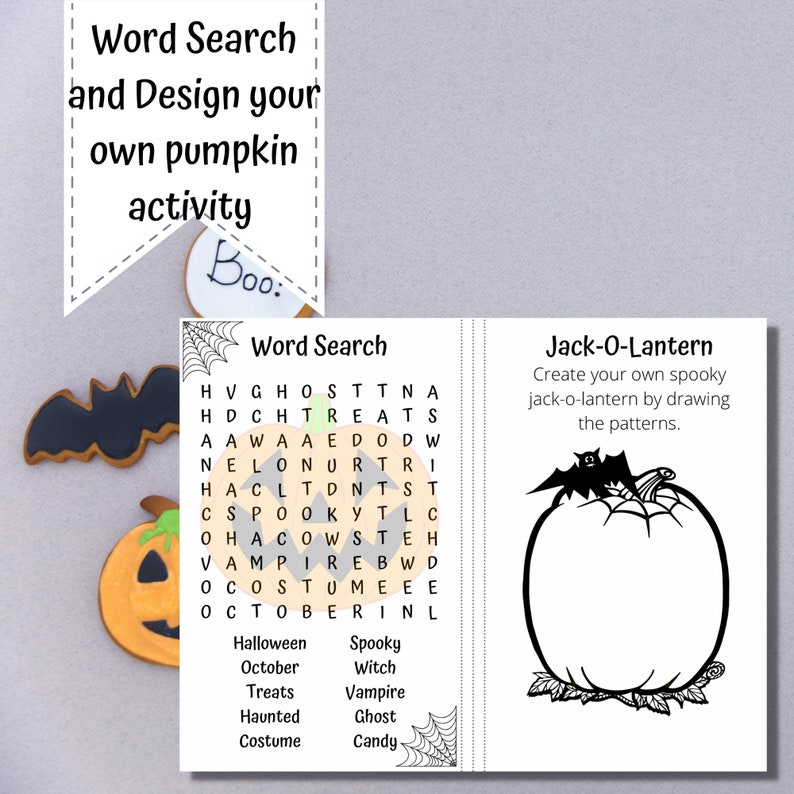 Halloween Kids Printable Activity Book - Etsy