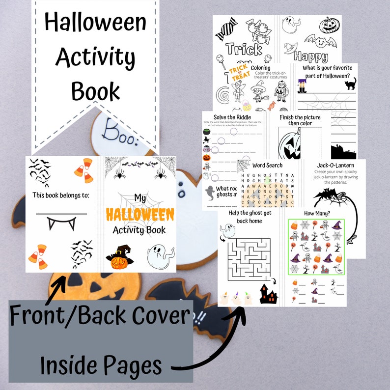Halloween Kids Printable Activity Book - Etsy