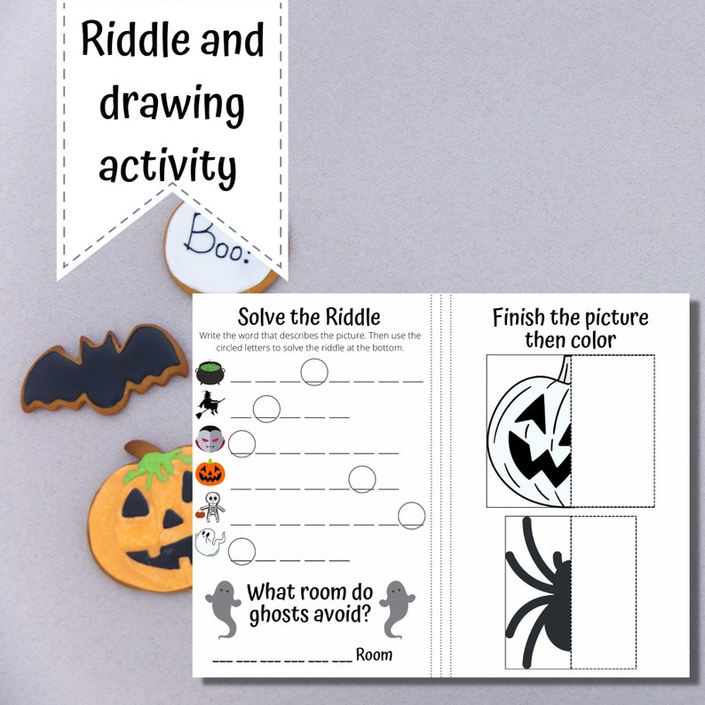 Halloween Kids Printable Activity Book - Etsy