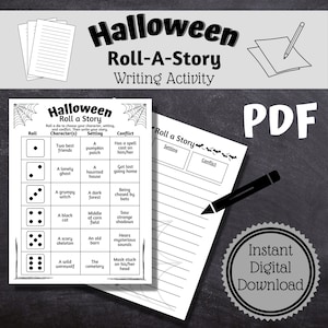 Halloween Roll-a-story Printable Children’s Writing Activity - Etsy