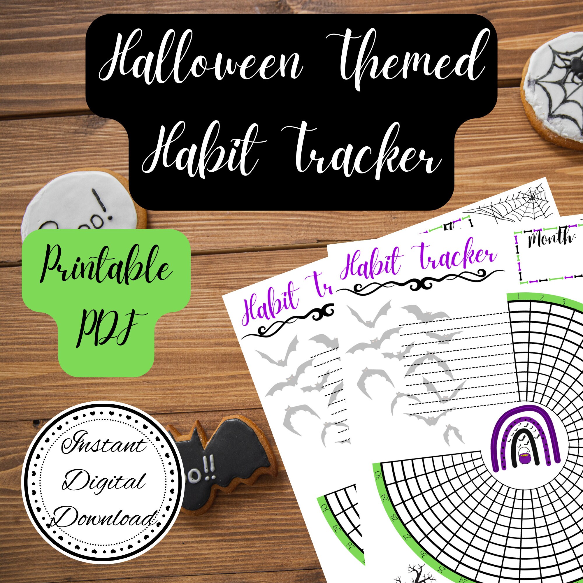 Halloween-themed Habit Tracker Printable Habit Tracker - Etsy
