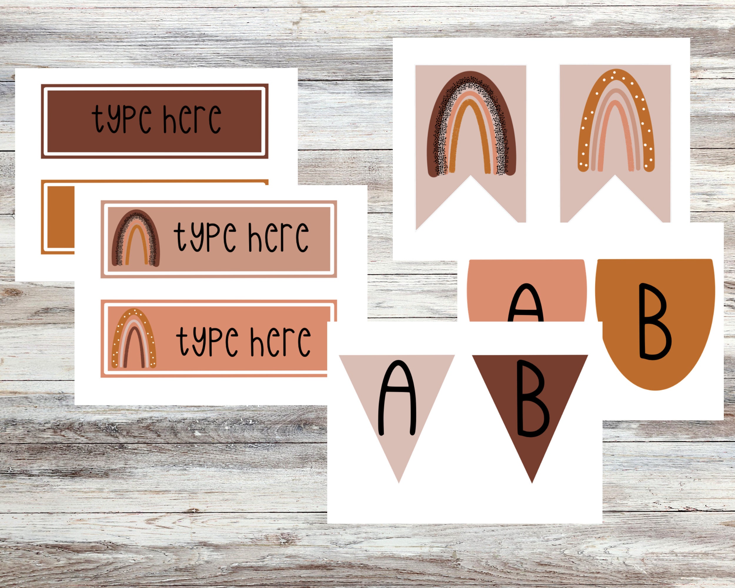 Neutral Boho Editable Classroom Decor Printable - Etsy
