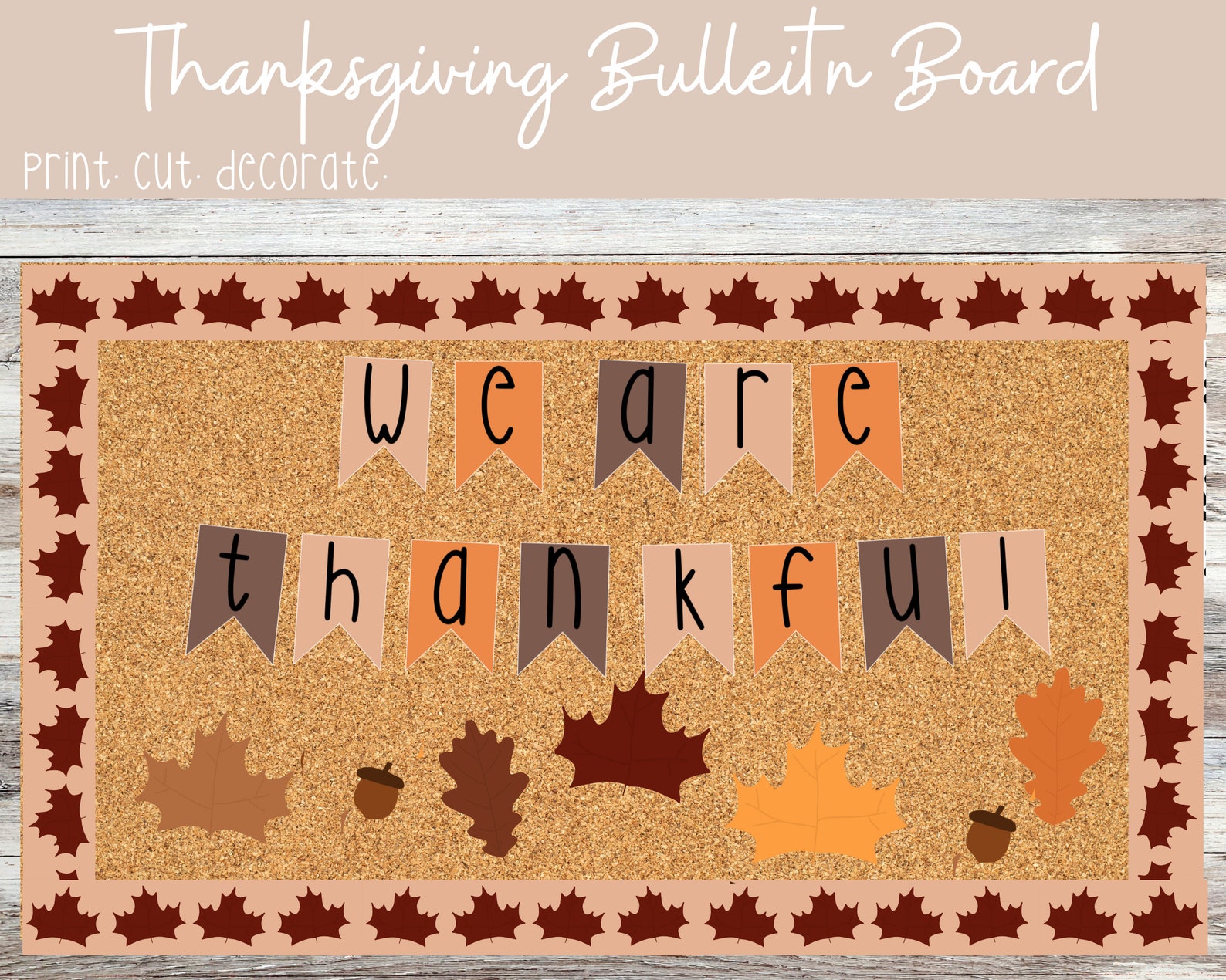 Thanksgiving Bulletin Board Classroom Decor Printable - Etsy