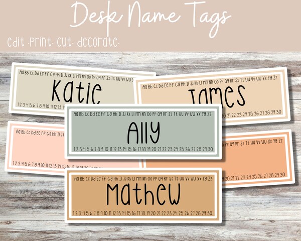 Editable Desk Name Tags for Classroom, Student Name Tags for School ...